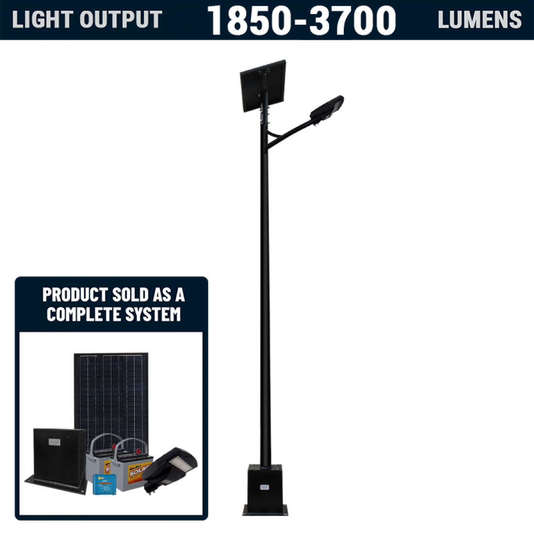 SL45 Solar 10W-20W LED Area/Street Light Fixture